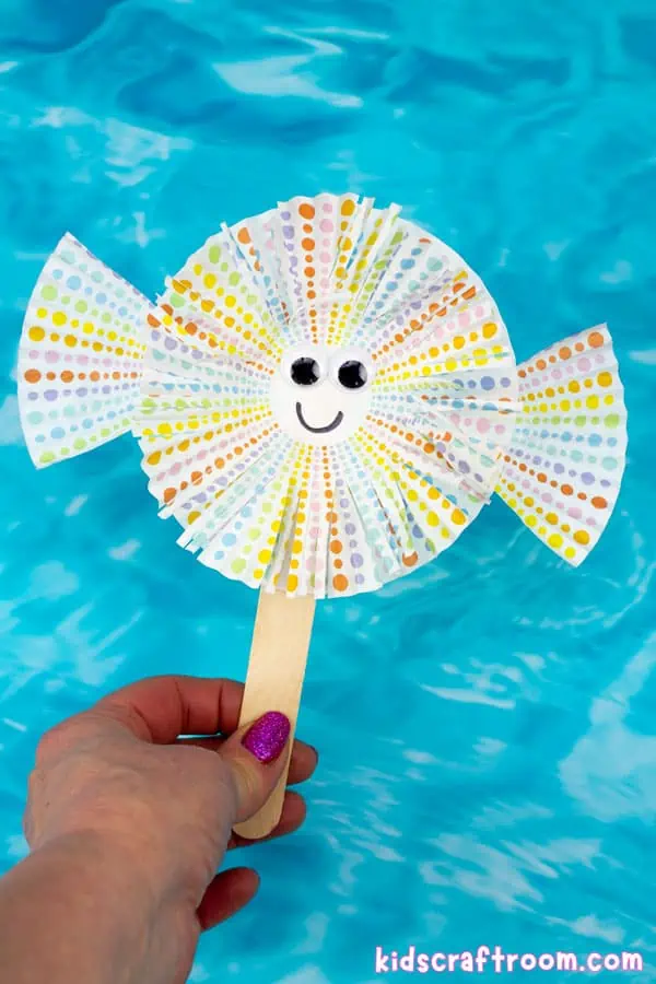 Cute Cupcake Liner Puffer Fish Craft For Kids - Kids Craft Room