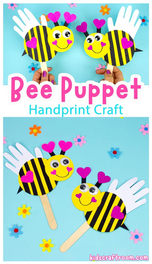 Easy Handprint Bee Valentine Craft For Kids To Make - Kids Craft Room