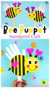 Easy Handprint Bee Valentine Craft For Kids To Make - Kids Craft Room