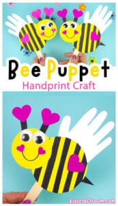 Easy Handprint Bee Valentine Craft For Kids To Make - Kids Craft Room