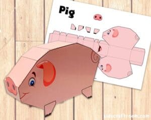 3D Farm Animal Crafts For Kids (Free Printable) - Kids Craft Room