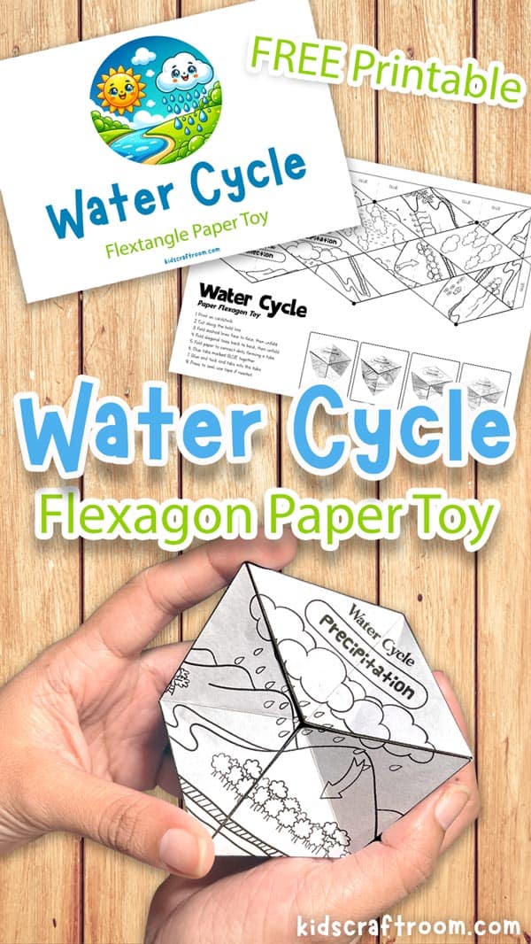 Make a Water Cycle Flextangle Paper Toy (Free Template) - Kids Craft Room