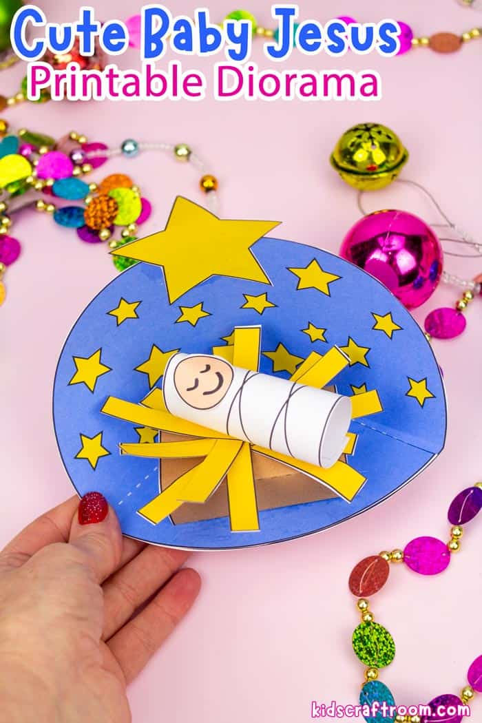 Baby Jesus Diorama Craft For Kids With Printable Template - Kids Craft Room