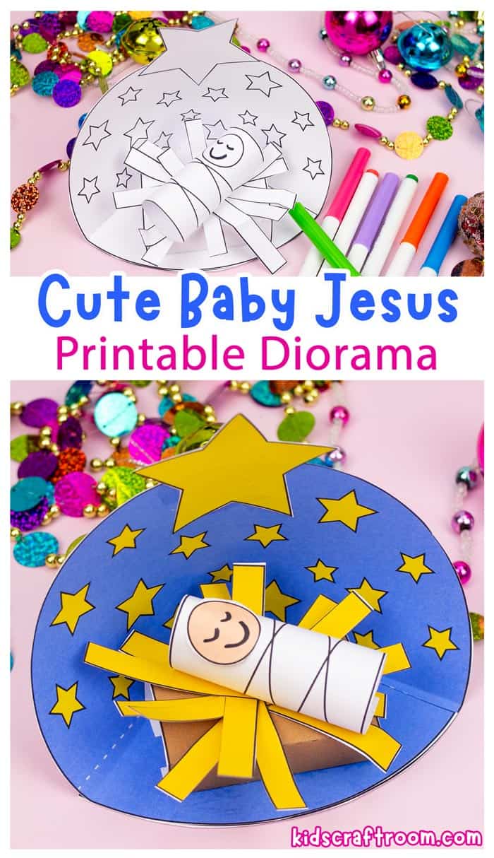 Baby Jesus Diorama Craft For Kids With Printable Template - Kids Craft Room
