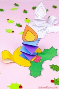 3D Paper Candle Craft For Kids - Christmas, Hanukkah, Diwali - Kids ...