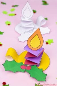 3D Paper Candle Craft For Kids - Christmas, Hanukkah, Diwali - Kids ...