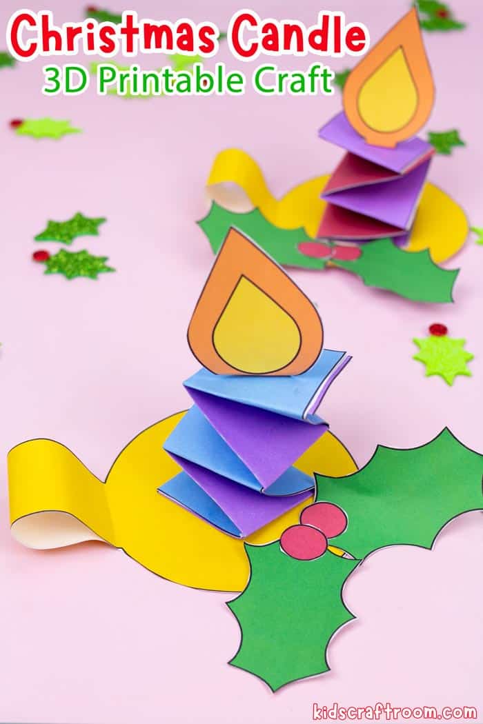 3D Paper Candle Craft For Kids - Christmas, Hanukkah, Diwali - Kids ...