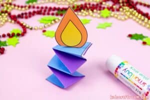3D Paper Candle Craft For Kids - Christmas, Hanukkah, Diwali - Kids ...
