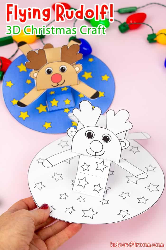 Flying Reindeer Craft For Kids With Printable Template - Kids Craft Room