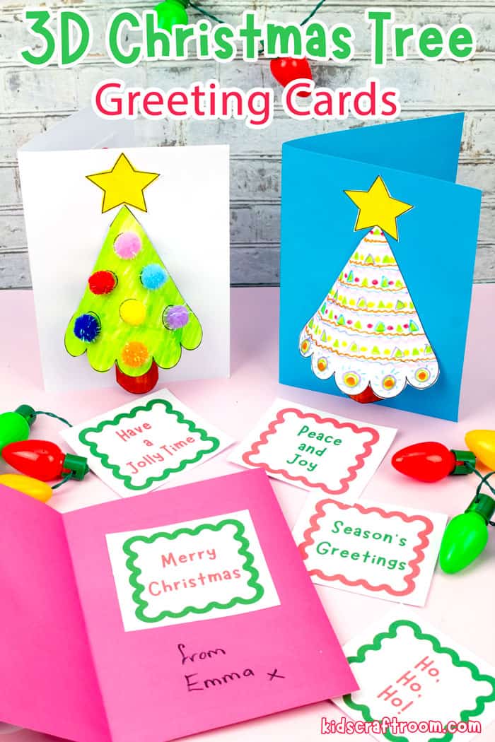 How To Make a Paper 3D Christmas Tree Card - Kids Craft Room