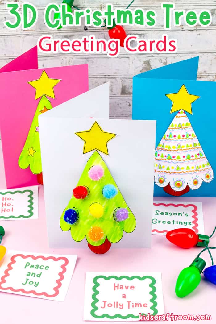 How To Make a Paper 3D Christmas Tree Card - Kids Craft Room
