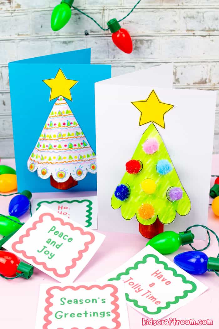 How To Make a Paper 3D Christmas Tree Card - Kids Craft Room