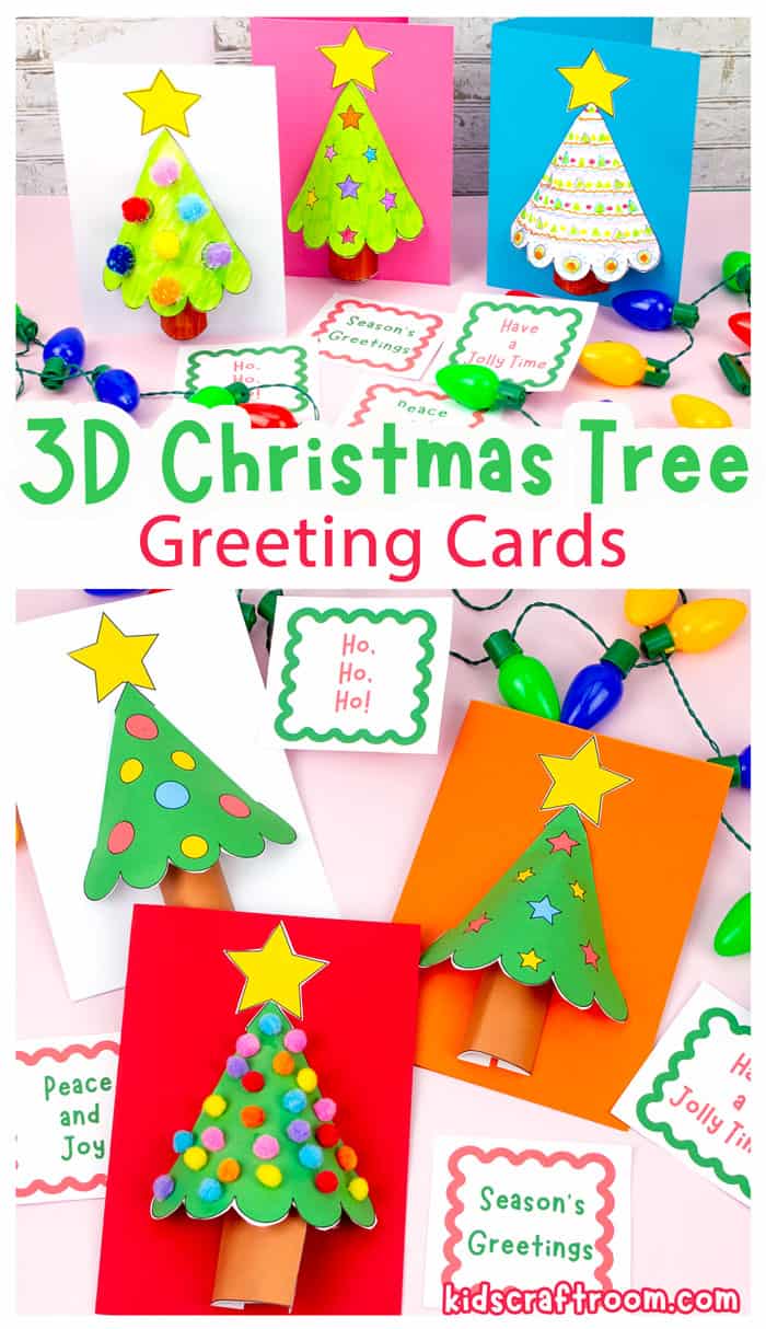 How To Make a Paper 3D Christmas Tree Card - Kids Craft Room