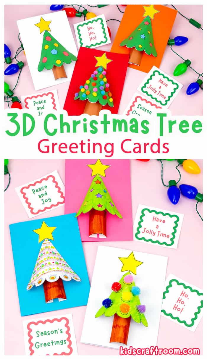 How To Make a Paper 3D Christmas Tree Card - Kids Craft Room