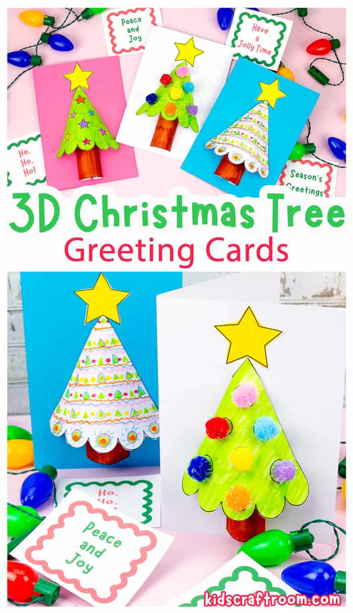 How To Make a Paper 3D Christmas Tree Card - Kids Craft Room
