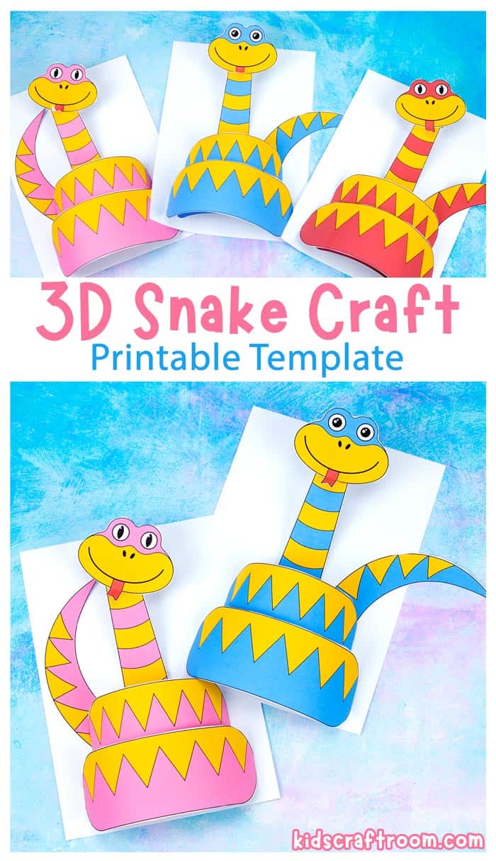 3D Snake Craft For Kids (Printable Template) - Kids Craft Room