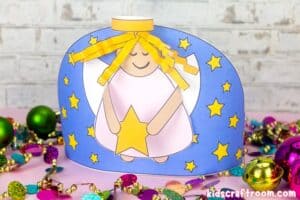 Easy Christmas Angel Hat Craft For Kids (Printable Template) - Kids ...