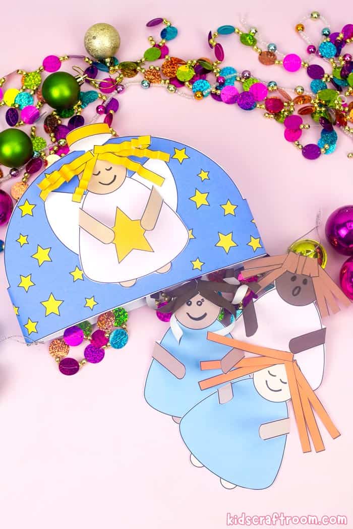 Easy Christmas Angel Hat Craft For Kids (Printable Template) - Kids ...