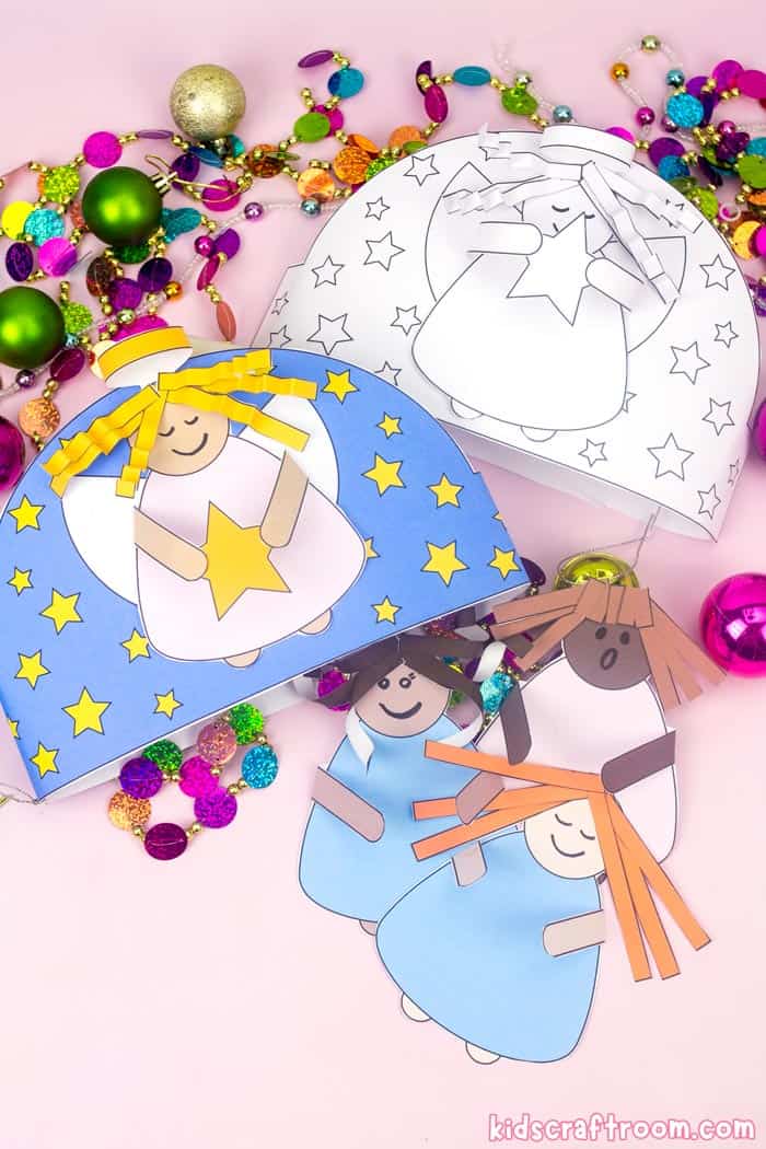 Easy Christmas Angel Hat Craft For Kids (Printable Template) - Kids ...