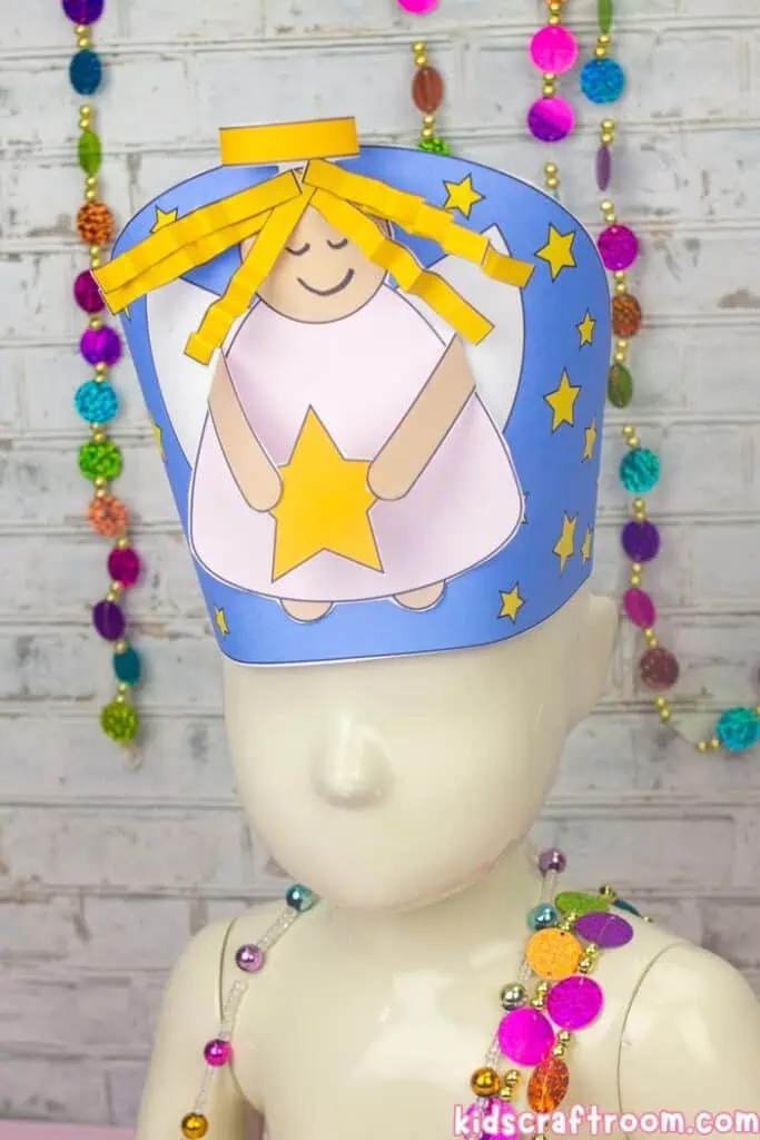 Easy Christmas Angel Hat Craft For Kids (Printable Template) - Kids ...