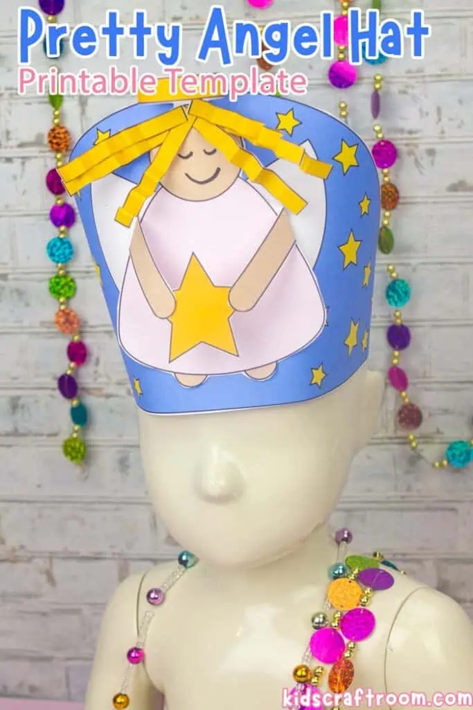 Easy Christmas Angel Hat Craft For Kids (Printable Template) - Kids ...