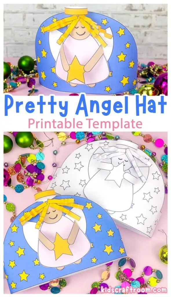Easy Christmas Angel Hat Craft For Kids (Printable Template) - Kids ...