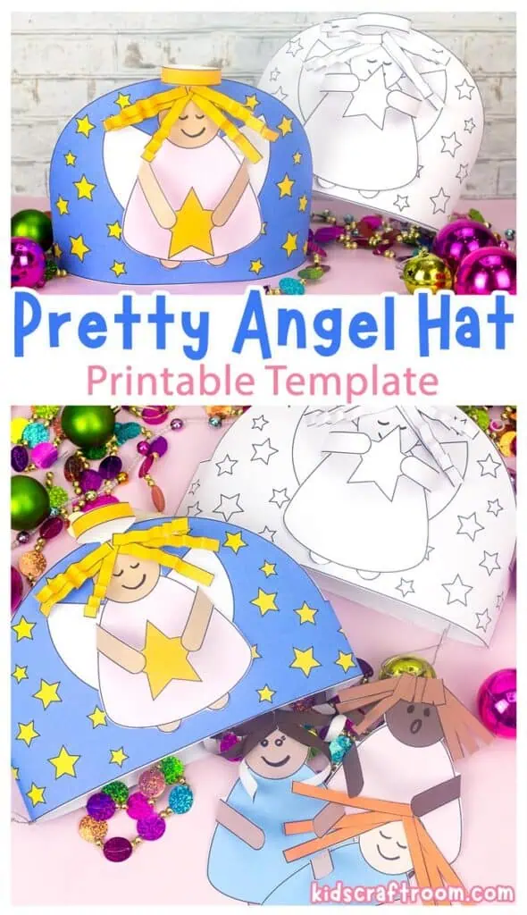 Easy Christmas Angel Hat Craft For Kids (Printable Template) - Kids ...