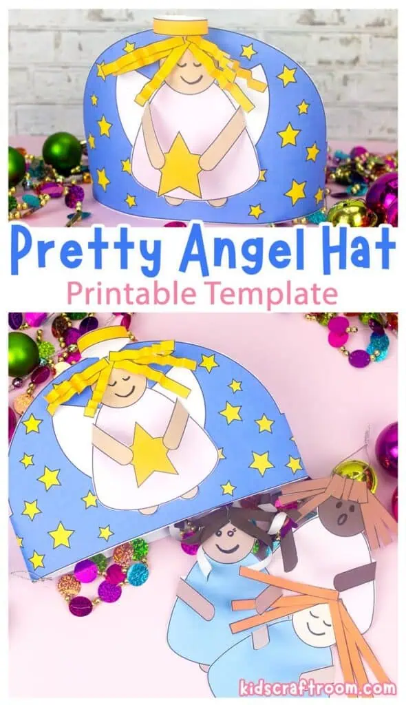 Easy Christmas Angel Hat Craft For Kids (Printable Template) - Kids ...