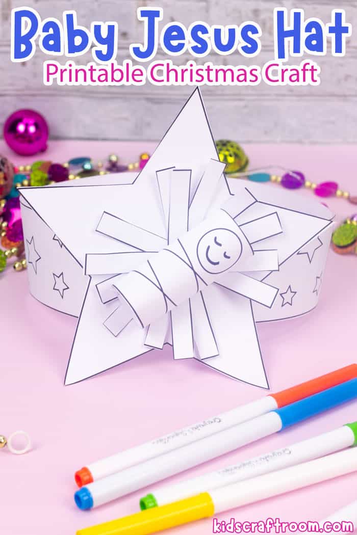 Easy Baby Jesus Hat Craft For Kids - Printable Template - Kids Craft Room
