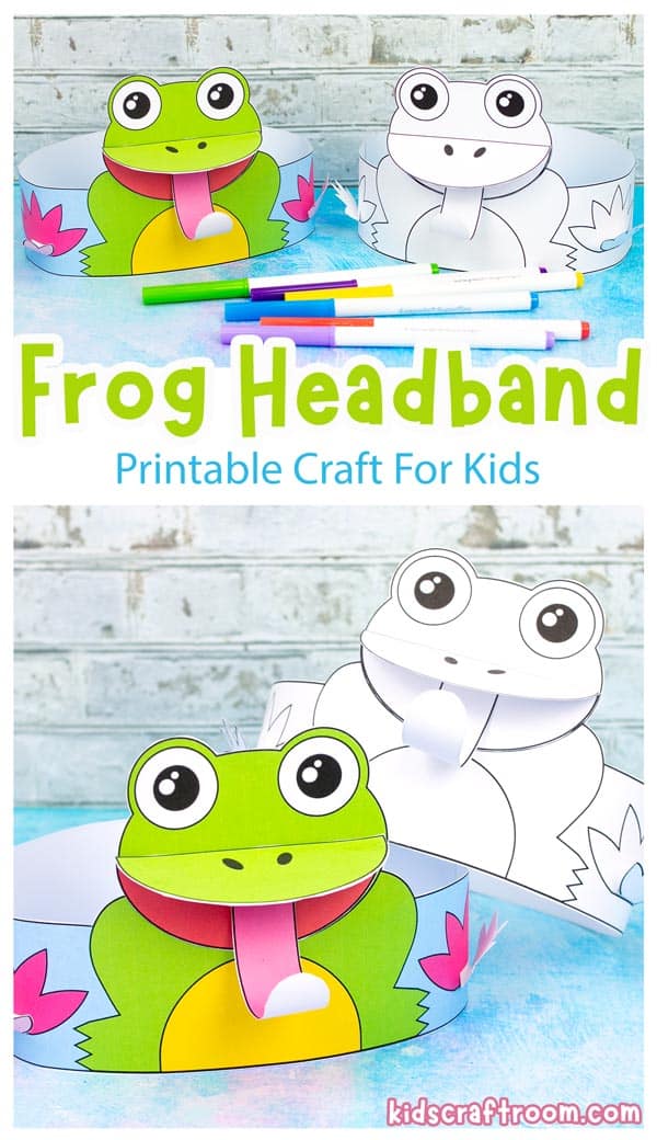 Cute Frog Headband Craft For Kids (Printable Template) - Kids Craft Room