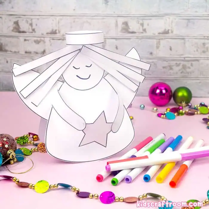 Easy Rocking Angel Craft For Kids (Printable Template) - Kids Craft Room