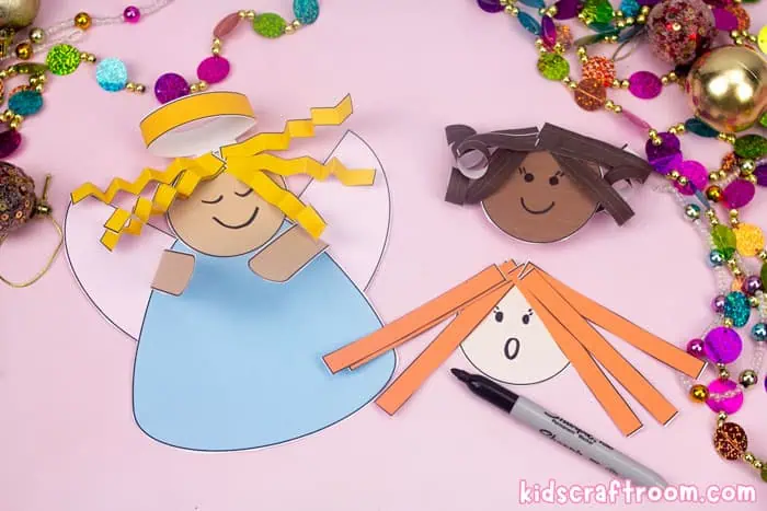 Easy Rocking Angel Craft For Kids (Printable Template) - Kids Craft Room
