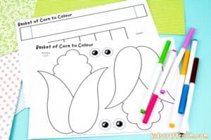 Easy Basket of Corn Craft For Kids (Printable Template) - Kids Craft Room