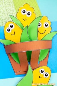 Easy Basket of Corn Craft For Kids (Printable Template) - Kids Craft Room