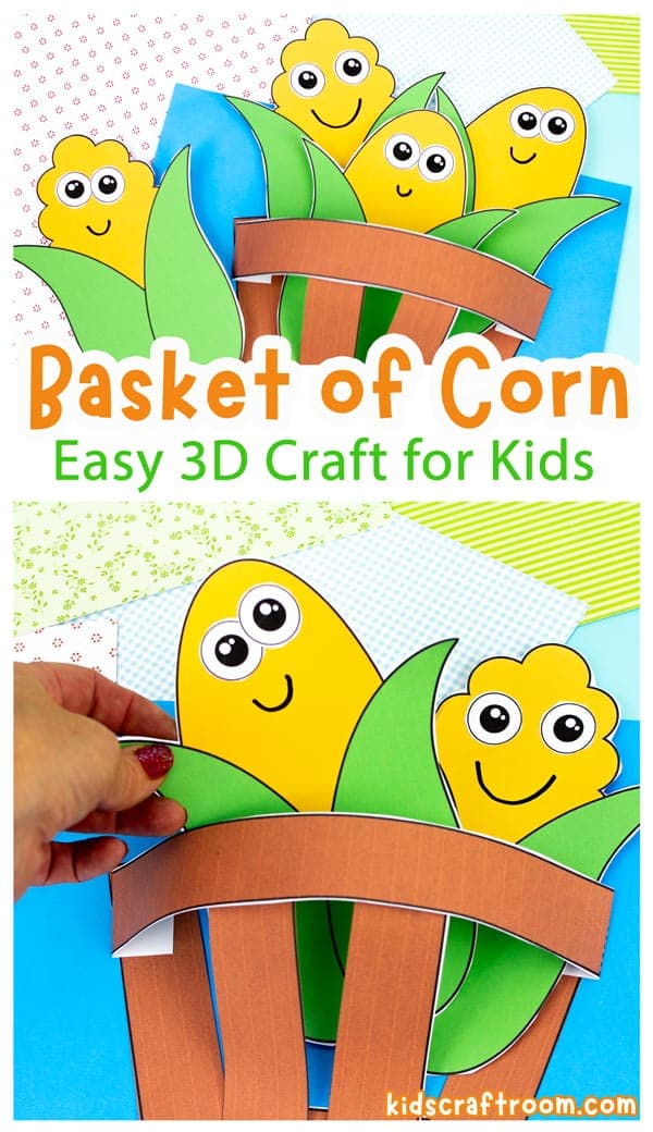 Easy Basket of Corn Craft For Kids (Printable Template) - Kids Craft Room