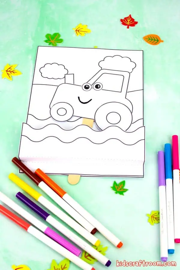 Moving Tractor Craft For Kids - Fun Preschool Farm Craft - Kids Craft Room