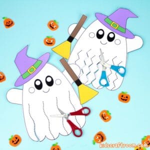 Halloween Ghost Cutting Skills Activity For Kids - Kids Craft Room
