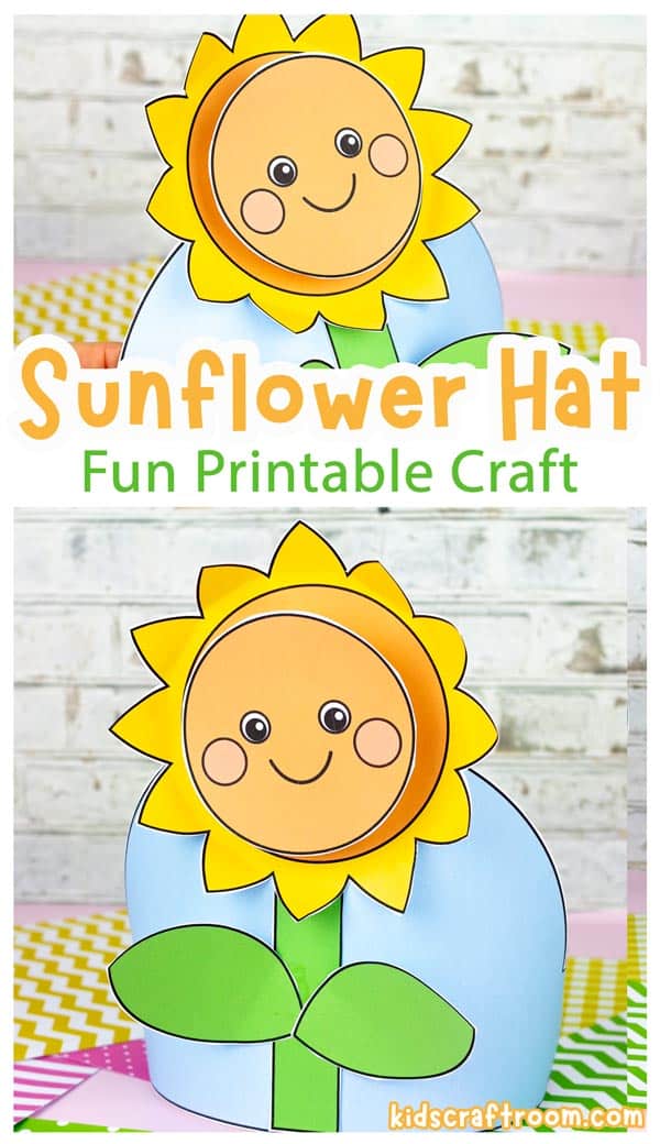 Easy Sunflower Hat Craft For Kids (Printable Template) - Kids Craft Room