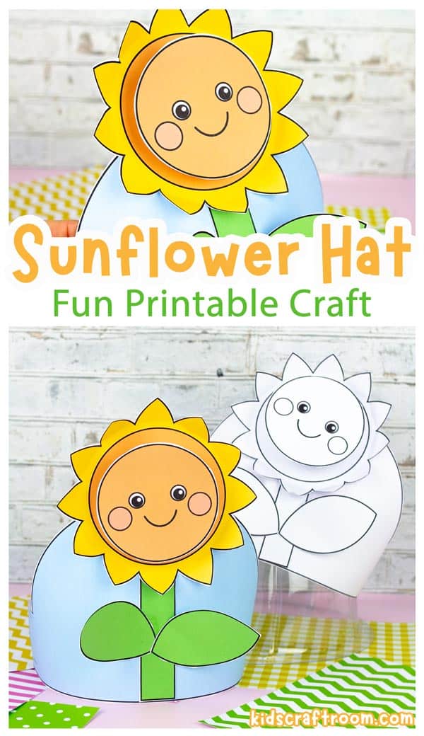 Easy Sunflower Hat Craft For Kids (Printable Template) - Kids Craft Room