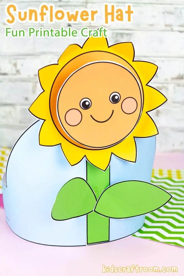 Easy Sunflower Hat Craft For Kids (Printable Template) - Kids Craft Room