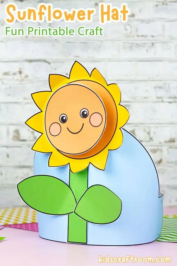 Easy Sunflower Hat Craft For Kids (Printable Template) - Kids Craft Room