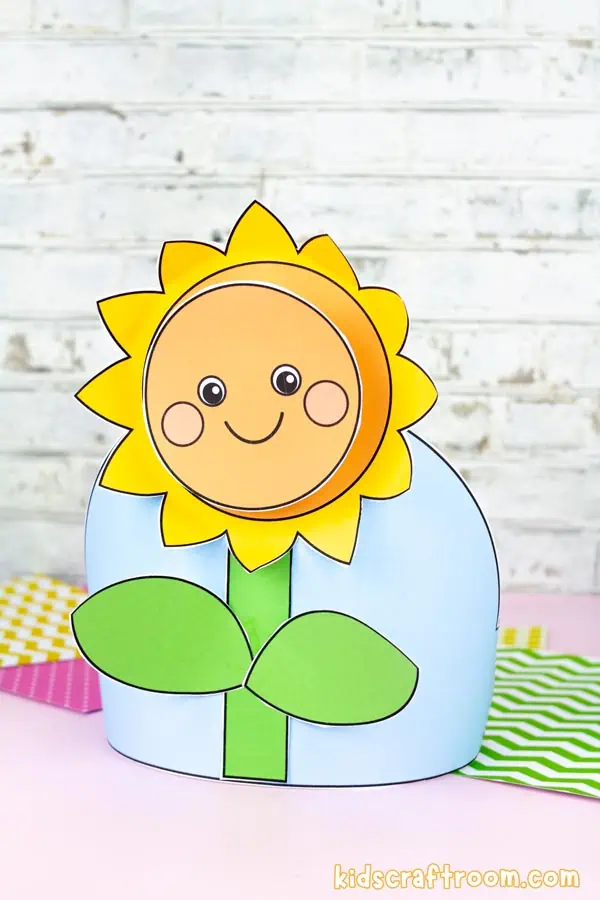 Easy Sunflower Hat Craft For Kids (Printable Template) - Kids Craft Room