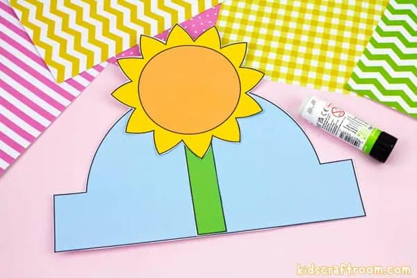 Easy Sunflower Hat Craft For Kids (Printable Template) - Kids Craft Room