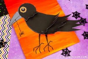 3D Crow Craft for Kids (Printable Template) - Kids Craft Room