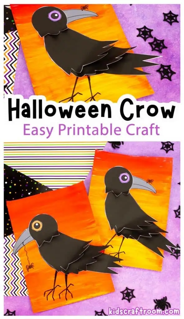 3D Crow Craft for Kids (Printable Template) - Kids Craft Room