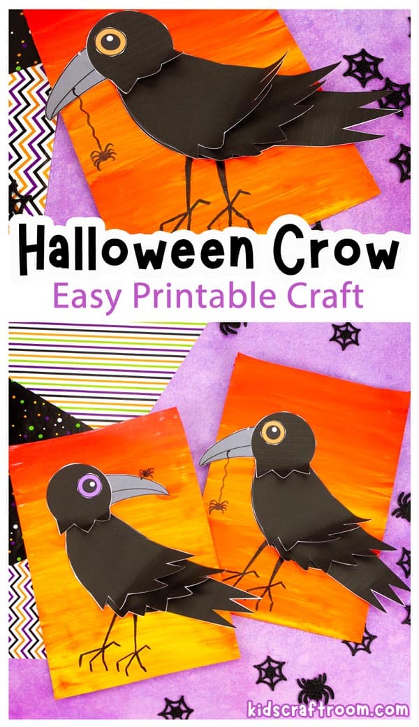 3D Crow Craft for Kids (Printable Template) - Kids Craft Room