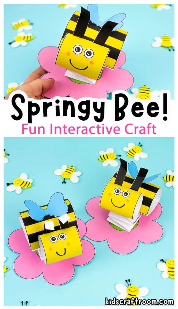 Springy 3D Paper Bee Craft For Kids - Kids Craft Room