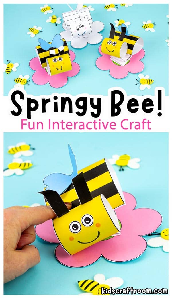 Springy 3D Paper Bee Craft For Kids - Kids Craft Room