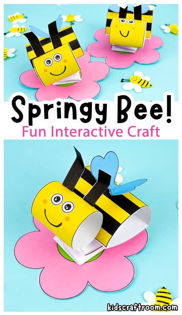 Springy 3D Paper Bee Craft For Kids - Kids Craft Room