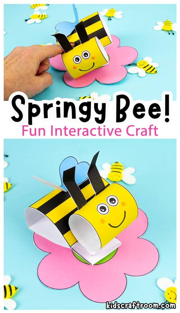 Springy 3D Paper Bee Craft For Kids - Kids Craft Room